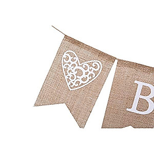 Welcome Baby for Burlap Banner - Bunting Garland for Baby Shower Party Ornament Favors, Baby Photo Prop，Baby Shower Welcome Sign (WELCOME BABY)