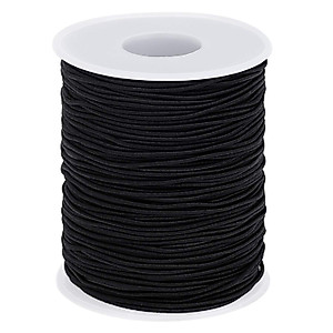 Elastic String for Bracelets, Selizo Elastic Cord Jewelry Stretchy Bracelet String for Bracelets, Necklace Making, Beading and Sewing (1.2 MM, 109 Yards, Black)