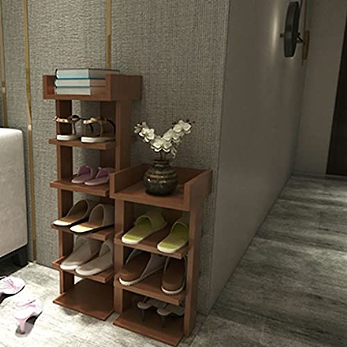 AVEO Shoe Rack White Narrow Shoe Rack for Entryway, Fashionable Simple Shoe Rack Suitable for Home Offiice 25 * 24 * 40cm (Multiple Choices) Shoe Cabinet (Size : 5 Layers of White)