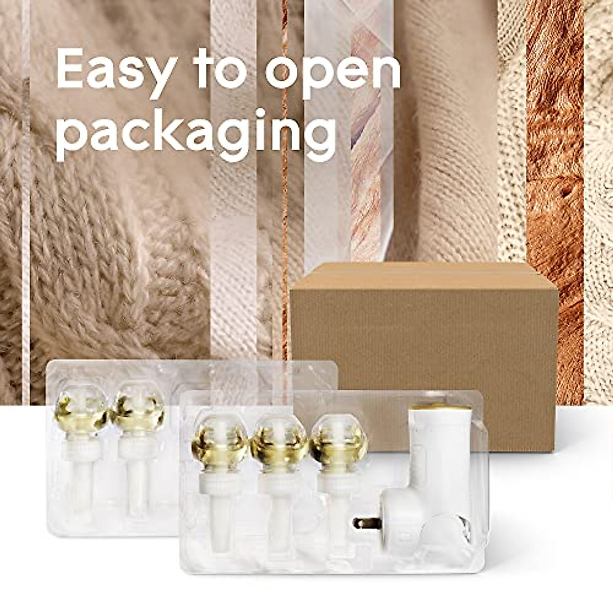 Glade PlugIns Refills Air Freshener Starter Kit, Scented and Essential Oils for Home and Bathroom, Cashmere Woods, 3.35 Fl Oz, 1 Warmer + 5 Refills