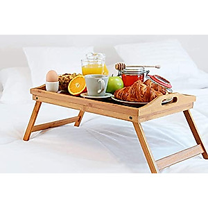 Bed Tray Table with Folding Legs,Serving Breakfast in Bed or Use As a TV Table, Laptop Computer Tray, Snack Tray