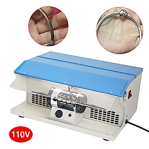 Polishing Buffing Machine, 110V 200W Jewelry Buffing Machine Jewelry Polishing Tool Dust Collector with Light Table Top Jewelry Buffer Polisher US Plug