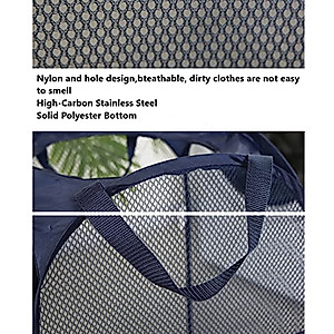 Nvatorfox 2 Pack Pop Up Storage and Laundry Hamper, Mesh Popup Laundry Hamper Portable, Durable Handles Collapsible for Storage and Easy to Open, for The Kids Room, College Dorm or Travel (Blue)
