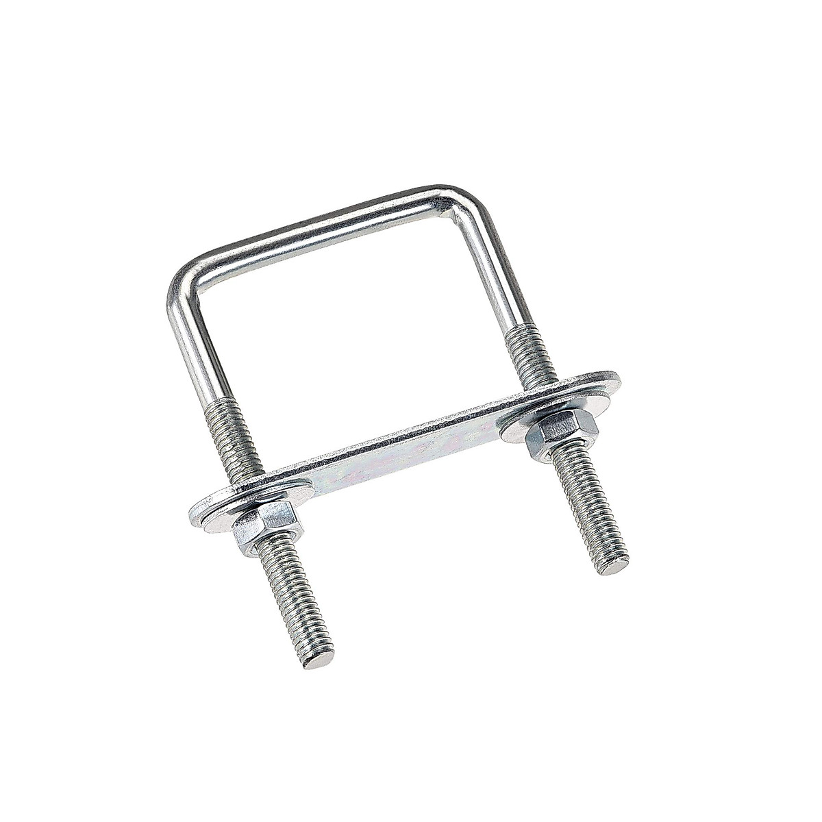 uxcell Square U-Bolts 1-5/8"(42mm) Inner Width Carbon Steel M6 with Nuts, Frame Plate, Round Washers 4 Set