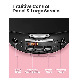 COMFEE' Rice Cooker, Japanese Large Rice Cooker with Fuzzy Logic Technology, 11 Presets, 10 Cup Uncooked/20 Cup Cooked, Auto Keep Warm, 24-Hr Delay Timer