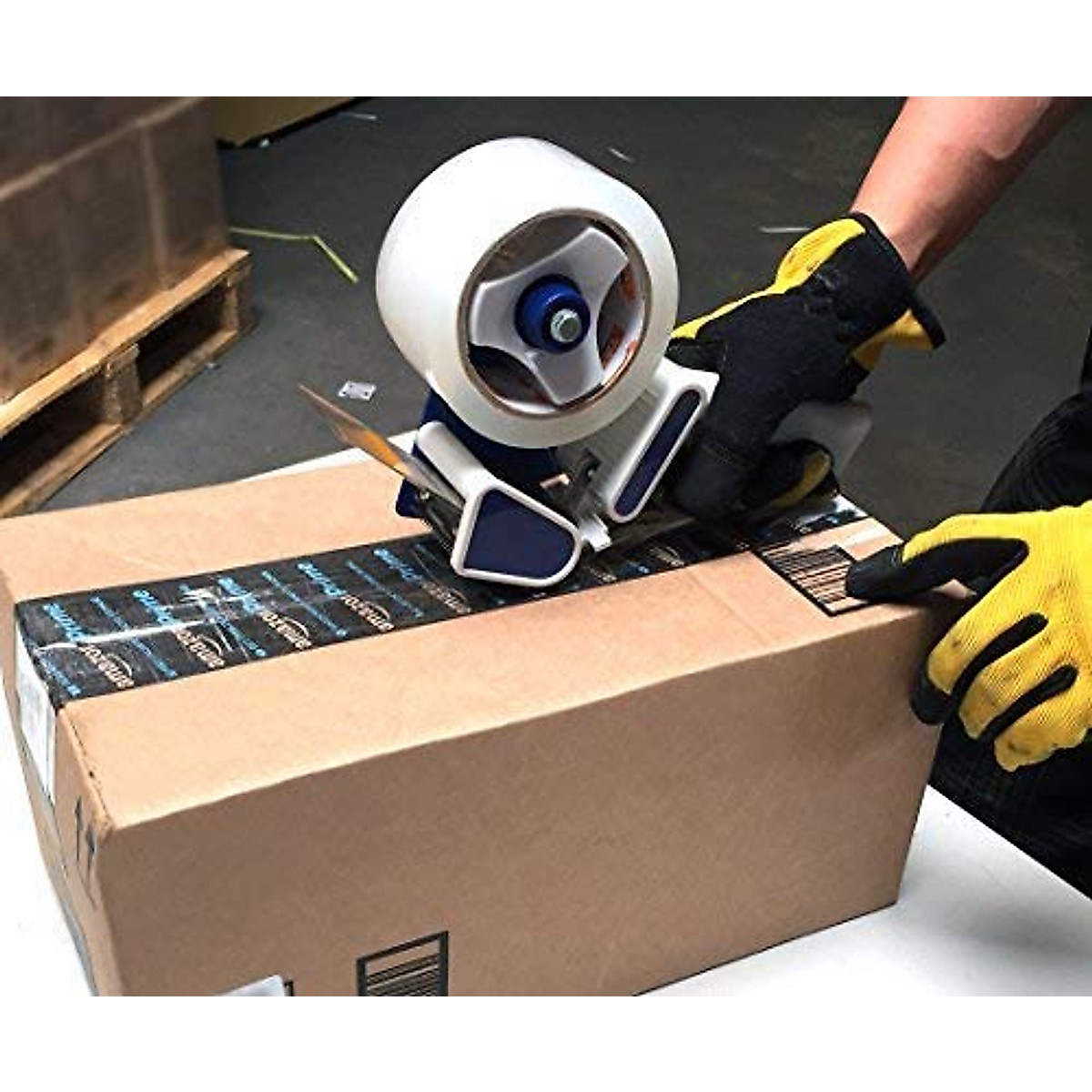 Tape King Packing Tape Dispenser Gun - Handheld Tape Gun w/ 2-Inch-Wide Clear Packaging Tape and Bonus Roll - Shipping Tape for Sealing, Storing, and Moving Boxes, 2 Pack