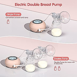 Breast Pump, BabyKing Electric Breast Pump with 3 Modes & 15 Levels, Pain Free Strong Suction Power, Ultra-Quiet Rechargeable for Travel & Home