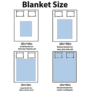 Personalized Blanket with Name - Custom Blankets for Girls Boys Adults Baby - Monogrammed Soft Flannel Blankets and Throws - Gift Blanket for Christmas Birthday Valentines Day (Blue-1)