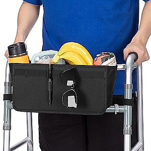 JOYTUTUS Walker Basket for Folding Walker, Basket for Walkers for Seniors,Rollator Walkers Storage Bag, Can be Installed Outside or Inside of Walker, Wheerchair