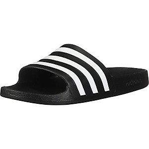 adidas Unisex Adilette Aqua Slides Sandal, Core Black/White/Core Black, 9 US Men