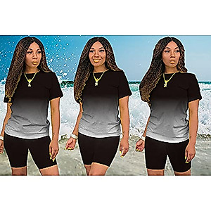 MRSYVES Sexy Tie Dye Shorts Sets Women 2 Piece Plus Size Casual Summer Crop Tops and Shorts Sets Bodycon Romper Jumpsuit Black XL