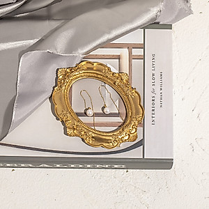 Cowlyn Pearl Tassel Threader Earrings 925 Sterling Silver Long Drop Dangle Ear Line Eardrop Piercing Hypoallergenic Jewelry for Women