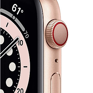 Apple Watch Series 6 (GPS + Cellular, 44mm) - Gold Aluminum Case with Pink Sport Band (Renewed)
