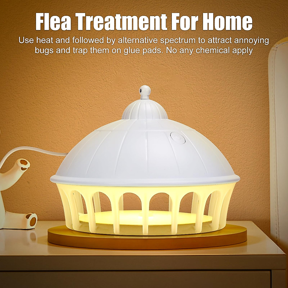 Flea Traps for Inside Your Home 2 Packs, Flea Light Trap for Indoor, Bed Bug Killer with Sticky Pads & Light Bulb Replacement, Natural Flea Insect Infestation Treatment (Multi)