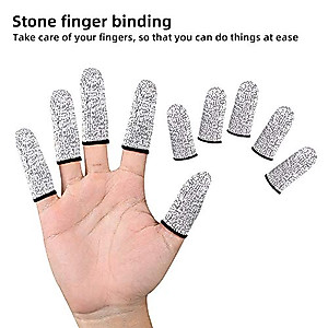 ZEPOHCK 10 Pcs Cut Resistant Protection Finger Cots, Finger Sleeve, Finger Cover Life Extender for Kitchen, Work, Sculpture, Anti-Slip, Reusable
