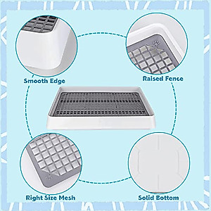 FHTONGE Guinea Pig Litter Box for Cage, Guinea Pig Litter Pan with Grid, Rectangular Guinea Pig Potty Trainer Tray Pet Toilet for Guinea Pig Rat Chinchilla Hedgehog Hamster Ferret Rabbit