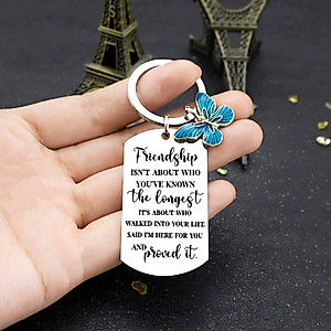 Friendship Gifts For Women Friends Best Friend BFF Bestie Gifts For Women Funny Keychain Gifts For True Friends Unique Friend Gifts For Girls Sister Bestie Female Birthday Christmas Gifts