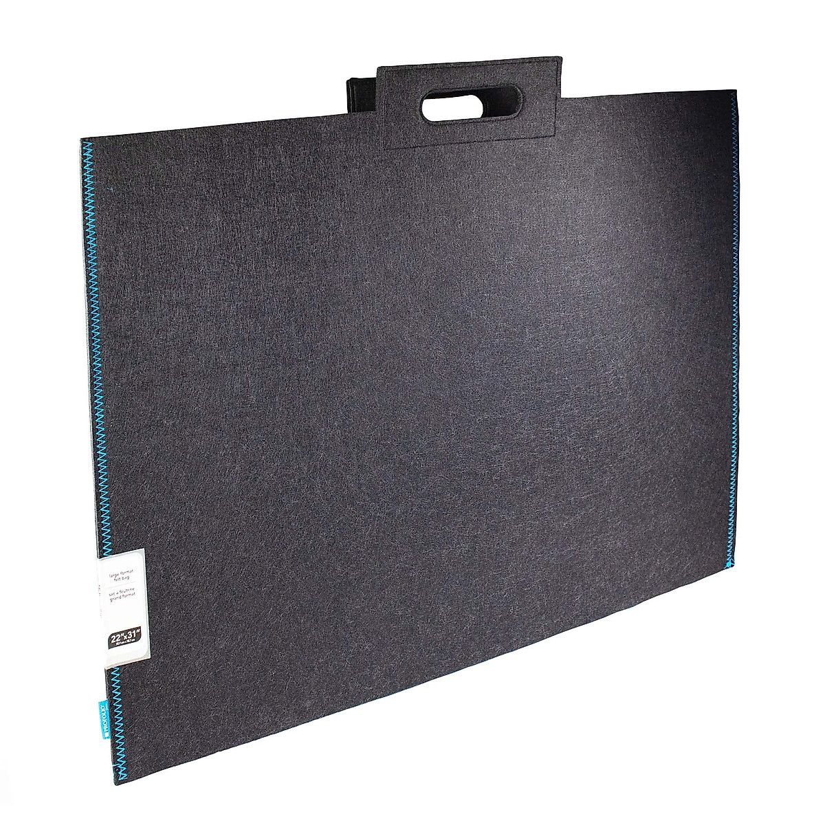 Itoya ProFolio Midtown Bag 22x31 - Black Artist Portfolio Carrier with Blue Stitching - Stylish Portfolio Folder for Artwork and Art Portfolios - Portable Art Portfolio Bag and Art Carrying Case