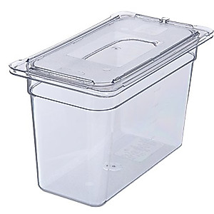 Carlisle FoodService Products 10276U07 Polycarbonate Universal Flat Lid, 12-3/4" Length x 7" Width x 7/16" Height, Clear, For TopNotch One-Third Size Food Pans (Case of 6)