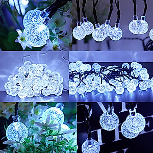 Beauthard Solar String Lights Outdoor,50 Led 24Ft Lights with 8 Lighting Modes,Outdoor String Lights,Waterproof Solar Patio Outside Lights for Garden Yard Home Wedding Party Decoration(Pure White)