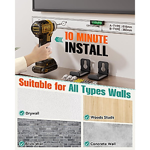 AENTGIU Sound Bar Wall Mount Bracket Universal Speaker Mounting Shelf Adjustable (3.4"-5.8") for Samsung, Vizio, Lg, Sony, JBL, Bose Soundbar Mount with Hardware Kit