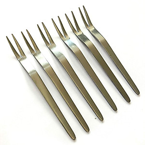 Jean-Patrique Stainless Steel Cocktail and Appetiser Forks 6 Peice Set | Tableware Cutlery Mini Cakes Olives Seafood Forks