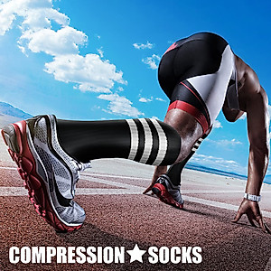 CHARMKING Compression Socks for Women & Men Circulation (3 Pairs) 15-20 mmHg is Best Athletic for Running, Flight Travel, Support, Cycling, Pregnant - Boost Performance, Durability (S/M, Multi 50)