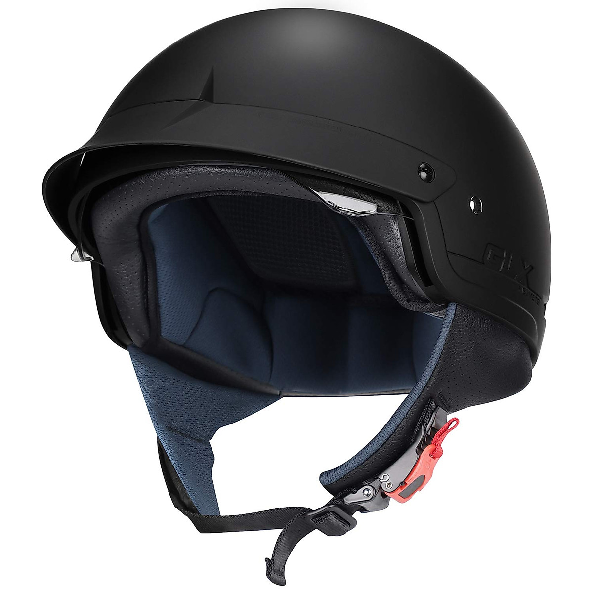 GLX M14 Open Face Motorcycle Helmet - Matte Black, Small - DOT Approved