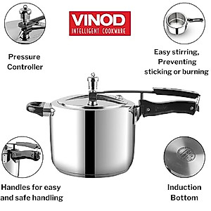 Vinod 5L Stainless Steel Inner Lid Sandwich Bottom Pressure Cooker, 5-Liter
