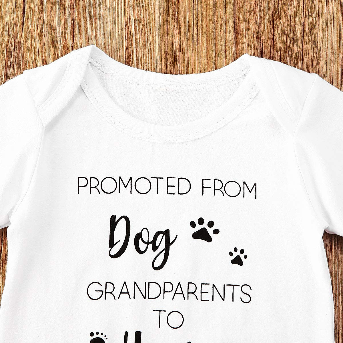 Newborn Baby GOT My Mind ON My Mommy Paws Funny Bodysuits Rompers Outfits Grey White 0-18M (Z-k Promoted from Dog?Grandparents Short Sleeve, 0-3M)