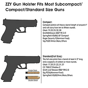 Gun Holster for Women/Men, Universal IWB Holsters for Concealed Carry, Pistols Holster Right/Left Handed, Fits S&W M&P Shield 9/40 9mm P320 Glock 17 19 26 27 42 43, Similar Handguns