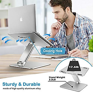 B-Land Laptop Stand, Ergonomic Adjustable Laptop Holder Laptop Riser Aluminum Notebook Computer Holder Stand Compatible with MacBook, Air, Pro, Dell XPS, Samsung, Lenovo, Alienware All Laptops 10-17"