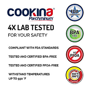 COOKINA Parchminum Reusable Presentation and Cooking Mat - 100% Non-Stick, Easy to Clean Cooking Sheet for Gas, Electric, Toaster and Convection Ovens