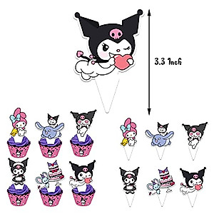 for Kuromi Birthday Party Supplies, Kuromi Party Decorations Included Birthday banner, Cake Topper, Cupcake Topper, Balloon