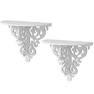 Zerodeko 2pcs Wall Floating Shelves Flower Pot Wall-Mounted Storage Rack Decorative Display Wall Organizer for Bedroom Nursery Living Room Wall Decor White