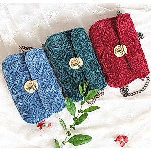 4 Skeins Soft Chenille Yarn Blanket Yarn Velvet Yarn for Knitting Fancy Yarn for Crochet Weaving DIY Craft Total Length 720m/400g (Caramel)