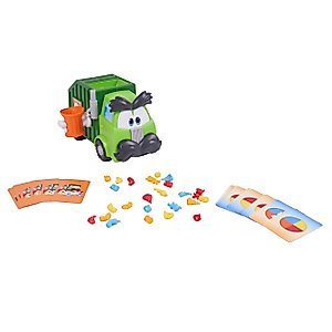 Goliath Trash Stash Game - Fill Trashcan, Watch It Dump Into Garbage Truck Or Truck Chucks It Up - No Reading Required, Ages 4 and Up, 2-4 Players , Green