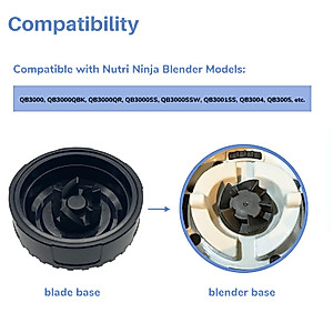Blender 5 Fins Blade Replacement Parts for Ninja, Base Extractor Blade Only for 16 oz Cups, Compatible with Nutri Ninja Blender 700 Watts QB3000, QB3000SS, QB3000SSW, QB3001SS 30, QB3004, QB3005