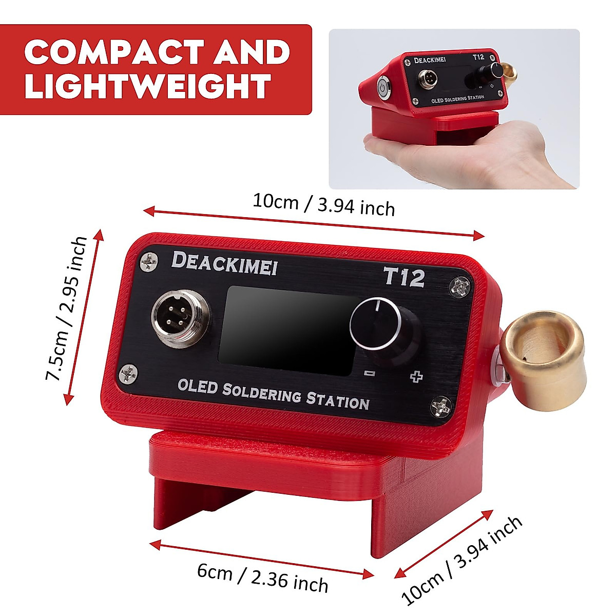 Deackimei Cordless Soldering Iron Station for Craftsman V20 Battery with Digital Display, Adjustable Temperature Knob, Lead-Free Solder, °C/ºF Conversion, Auto Sleep & Calibration Support (Tool Only)