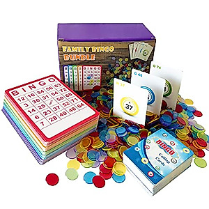 Yuanhe Complete Bingo Game Set - 100 Bingo Cards,1000 Bingo Chips and Deck of Calling Cards for Family,Large Groups,Parties,Game Nights