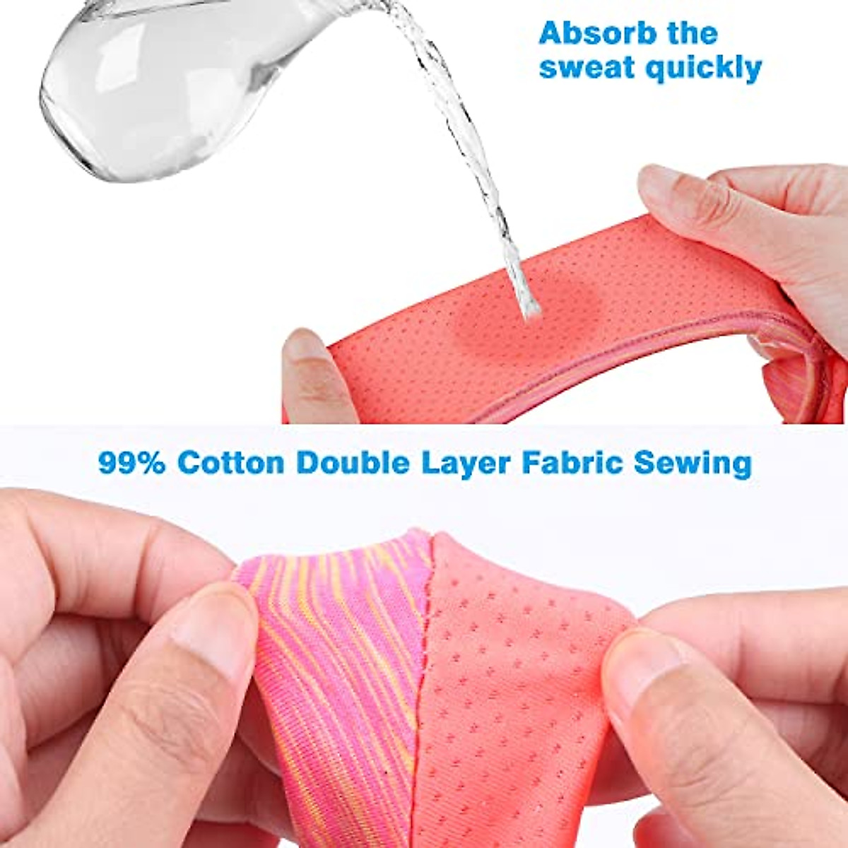 AIXOTO VR Accessories Eye Masks Face Cover Breathable Adjustable Elastic Belt Design Absorb Sweat Band VR Workout for Oculus/Mate Quest 2/Oculus Rifts 2/HTC Vive Pro 2/Oculus Go Quest 2 (2pcs)