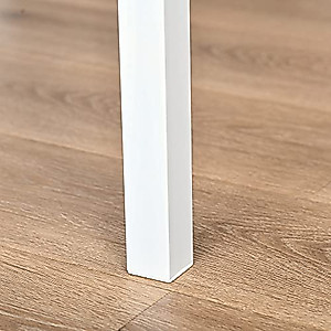 HOMCOM 3 Piece Industrial Counter Height Dining Table Set, Bar Table & Chairs with Steel Legs & Footrests, White