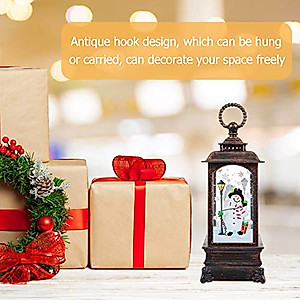 Veemoon Christmas Lanterns Light Lighted Christmas, Fall Snow Globe Lantern, Thanksgiving Candle Light Lamp Snow Globe for Fall Harvest Day Home Fall Decor Gift Xmas Wind Light