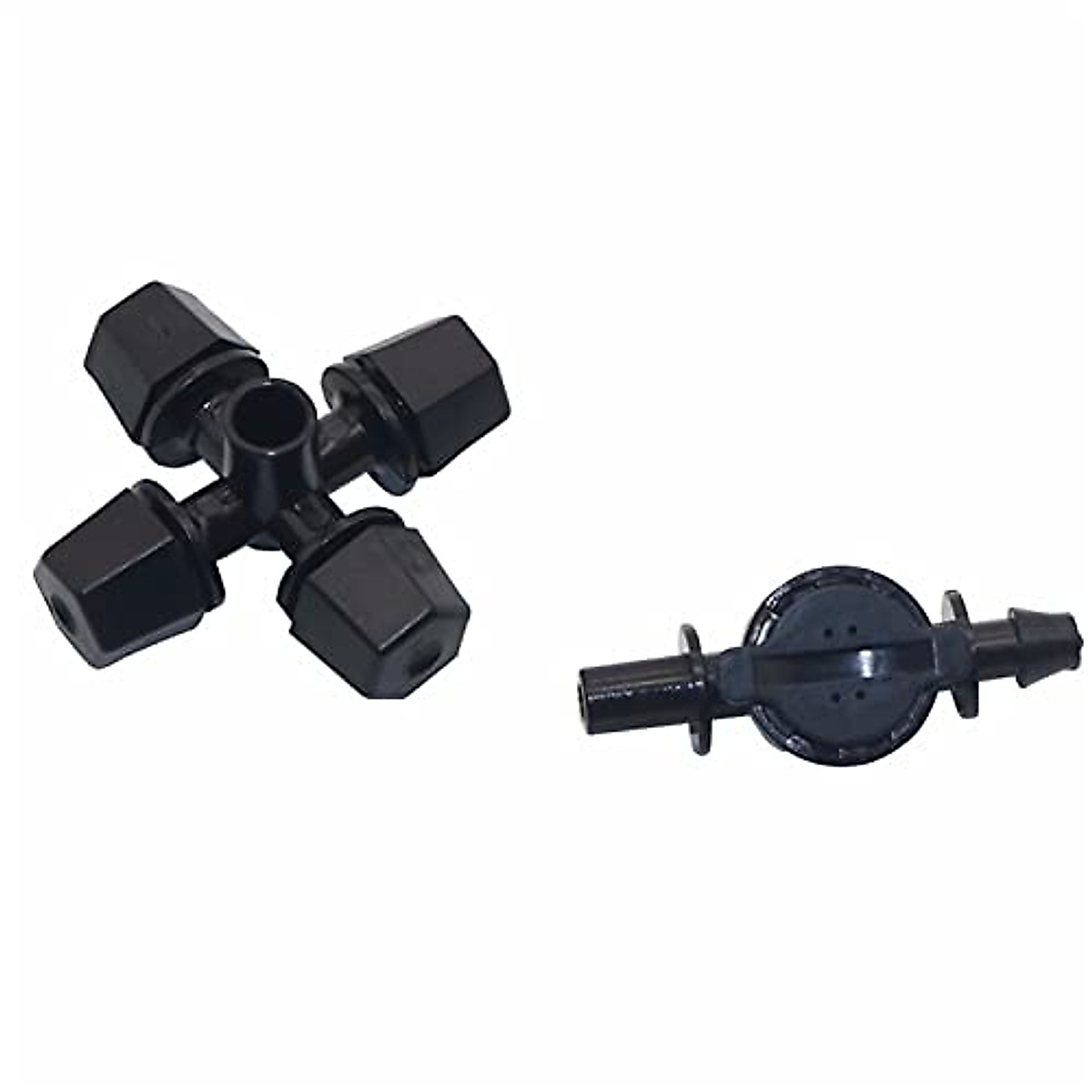 ZXCVB 20 Pcs Black Cross Fog Spray Nozzle Garden Sprayer with Anti-drip Cooling Mist System 1/4' Hose Atomizing Fog Pressure Spray