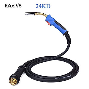 Welding Tool 24KD 250A MIG/MAG Welding Torch Gun 3M/9.84Ft European Connector for Binzel MB 24 Welder Machine Accessories Equipment Tool for Industrial, Farm, or Home Applications.