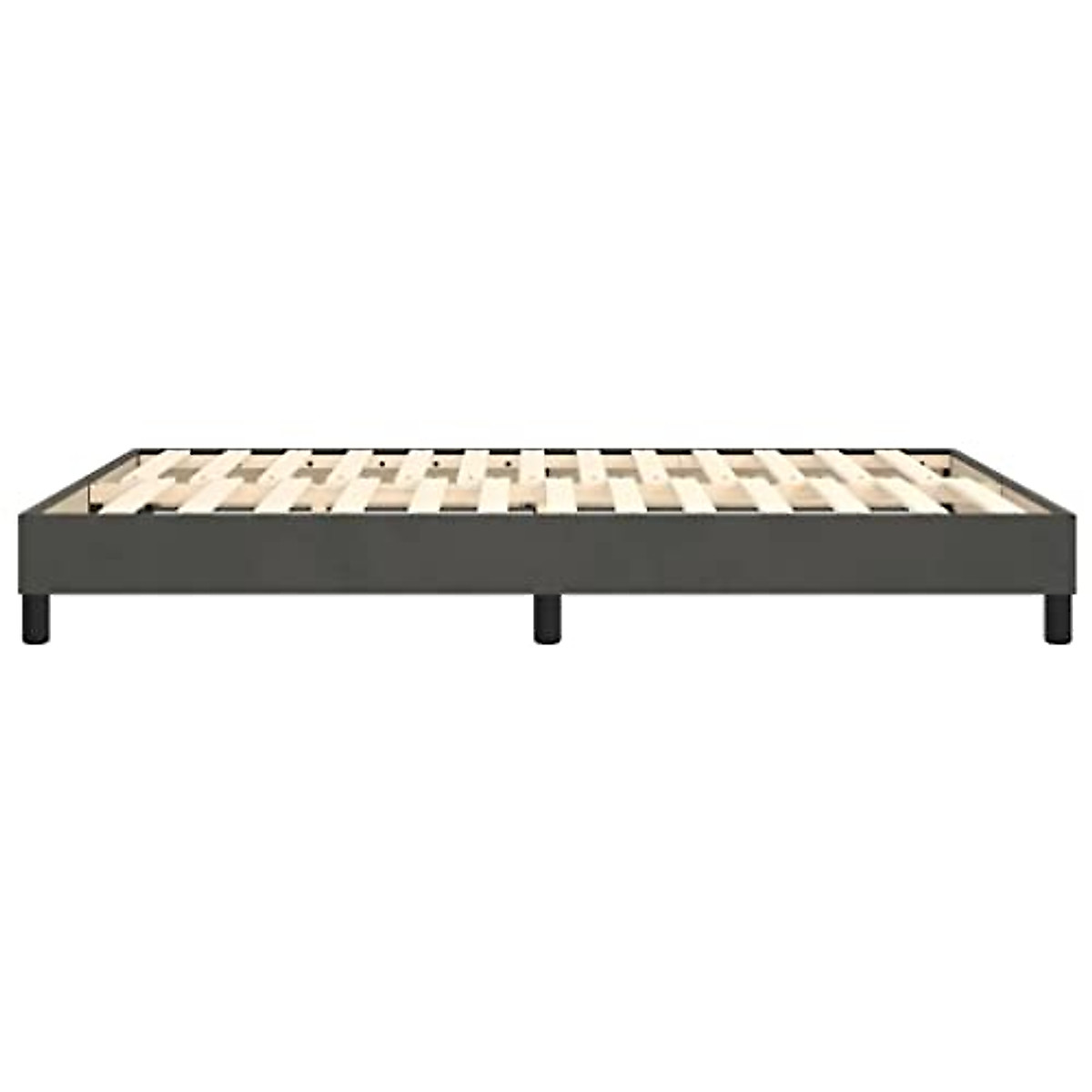 vidaXL Box Spring Bed Frame Home Indoor Bedroom Bed Accessory Wooden Upholstered Double Bed Base Furniture Dark Gray 53.9"x74.8" Full Velvet