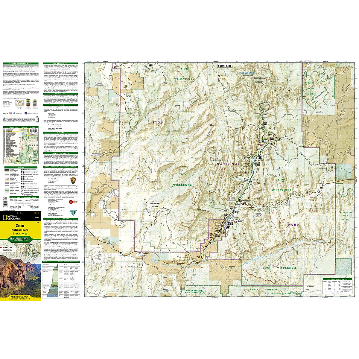 Zion National Park Map (National Geographic Trails Illustrated Map, 214)