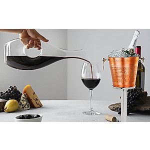 Hammered Copper Lightweight Ice Bucket |Highly Conductive Cooler & Cellar Bucket with Nickel Plated Free Stand | Kitchen Ware & Bar Wares