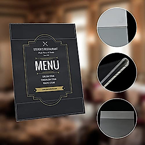 Acrylic Sign Holder 8.5 x 11, Clear Acrylic Sign Holder with 3M Tape, No Drilling Acrylic Wall Frame for Office, Home, Store, Restaurant(3 Pack)