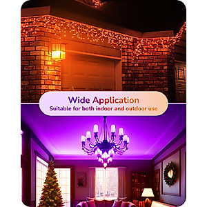 EDISHINE Christmas C35 Purple & Orange Dimmable LED Light Bulb, E12 Candelabra Bulbs, 60 Watt Equivalent, LED Chandelier Bulb, Vintage Candle Light Bulb, Decorations for Christmas, Party, 6 Pack